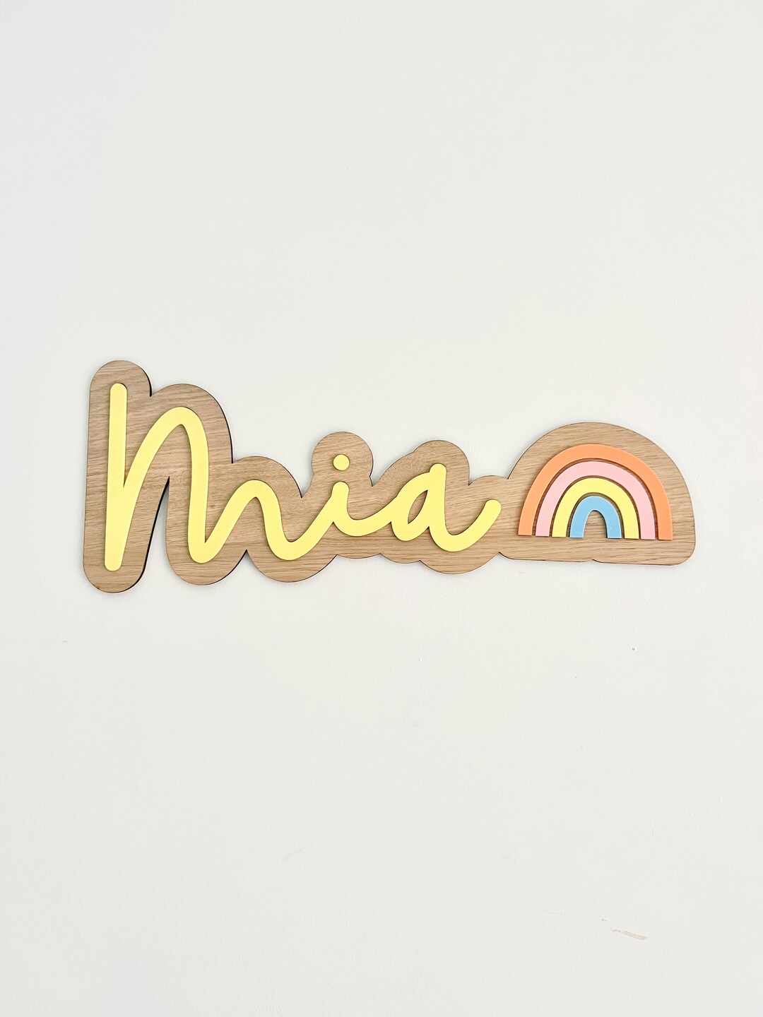Bedroom Name Plaque Door Sign With Rainbow Acrylic | Name Plaque ...
