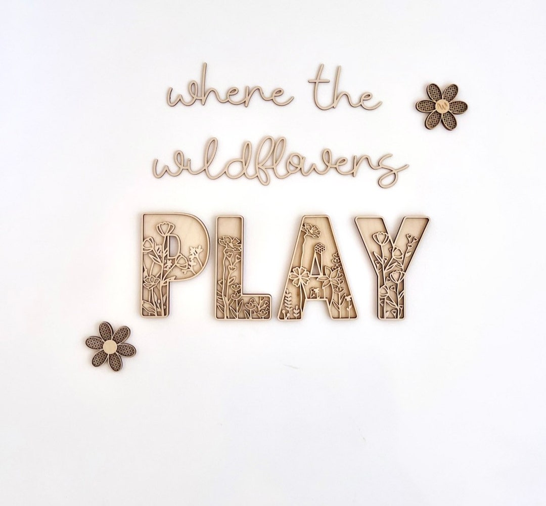 Where the Wildflowers Play | Wildflower Layered Letters | Girls Decor ...