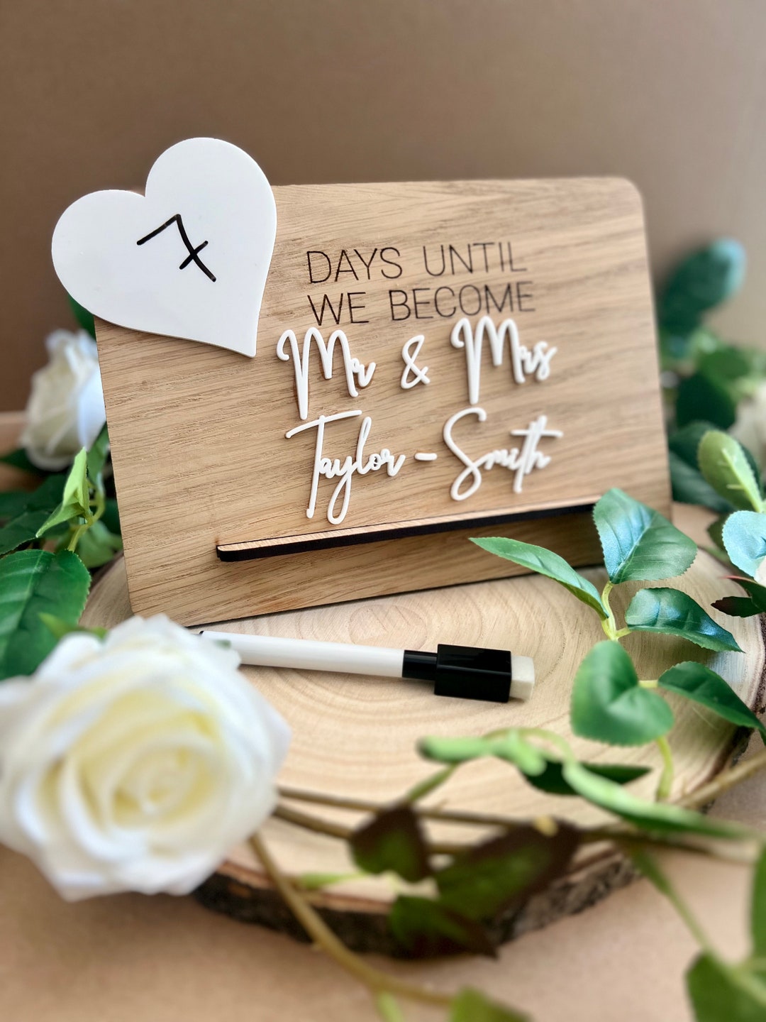 Personalised Wedding Countdown | Engagement Gift | Bridal | Hen Party ...