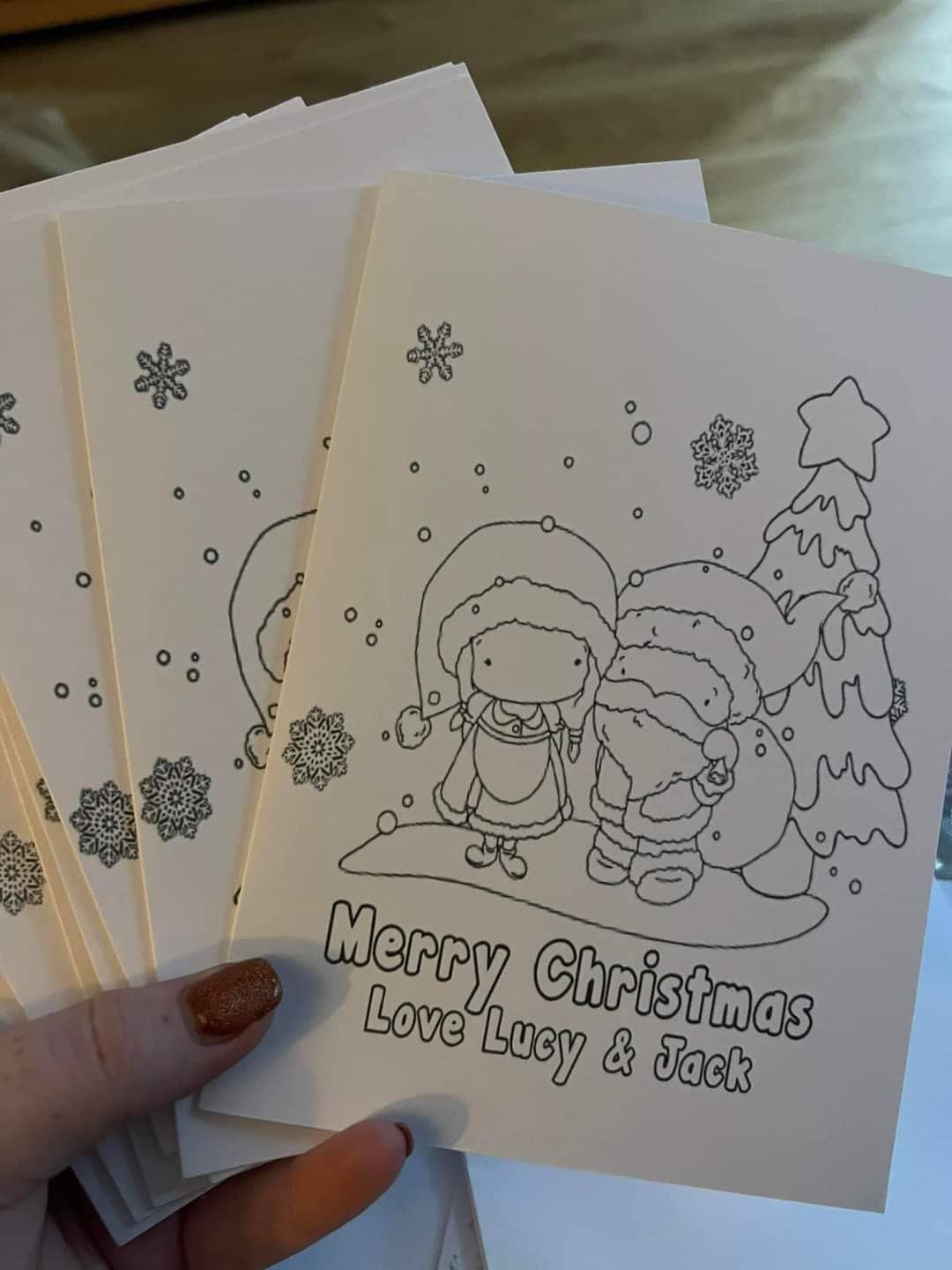 Personalised Christmas Card, Colour Your Own Christmas Card, Colouring ...