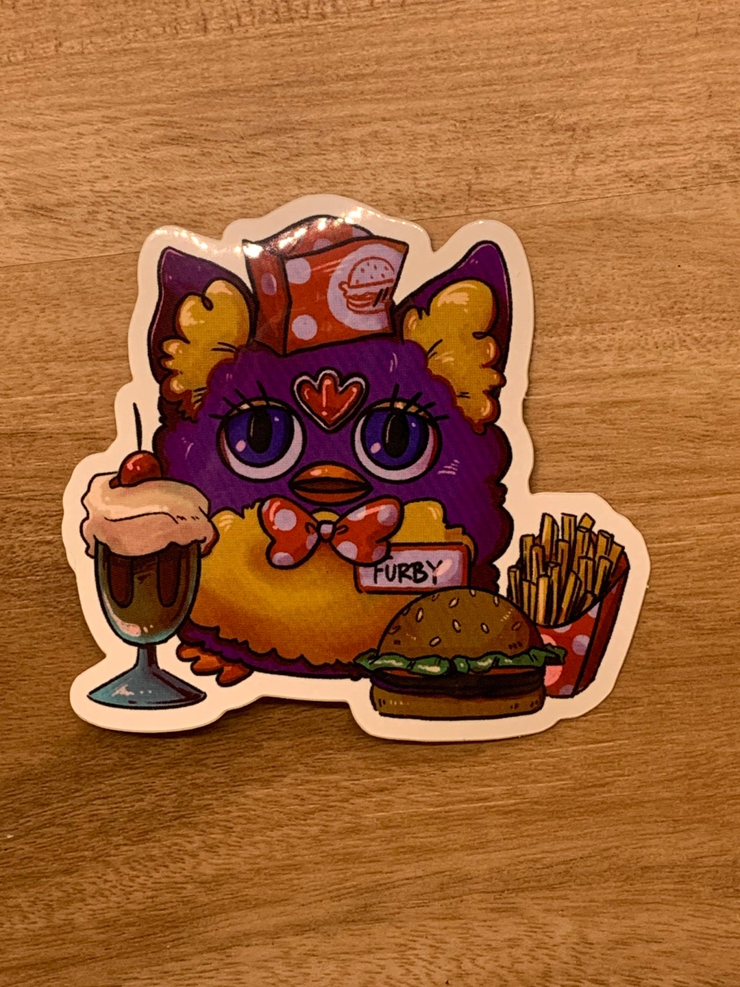 Fast Food Furby Vinyl Sticker - Etsy