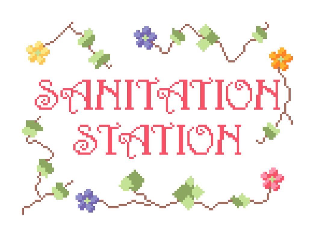 Sanitation Station Sign Needlepoint Canvas - Etsy