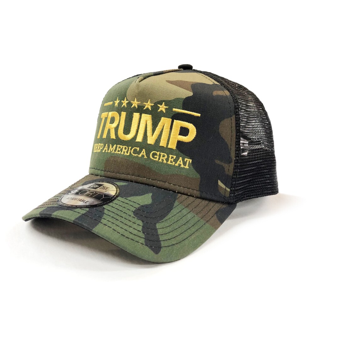 Premium New Era Donald Trump Multicam Snapback Hat – Patriotic Camo Cap ...