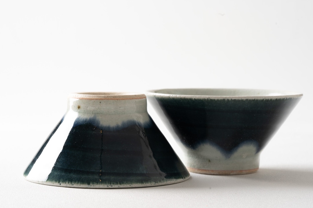 Handmade Mt. Fuji Rice Bowl by Mino Ware / Japanese Ceramic Plate ...