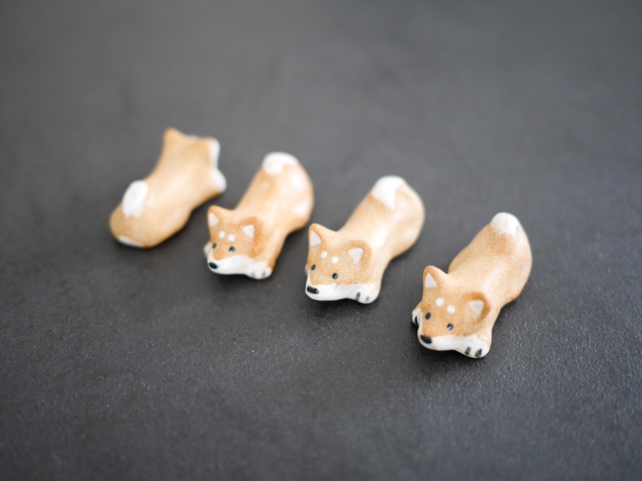 Shiba Hashioki Set / Handmade 4 Shiba Chopstick Rests / - Etsy