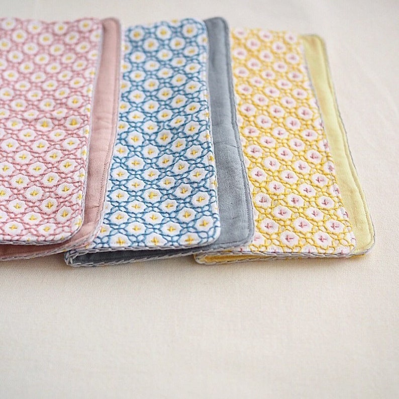 Sashiko Floral Pink Handkerchief / Handmade Handkerchief With - Etsy