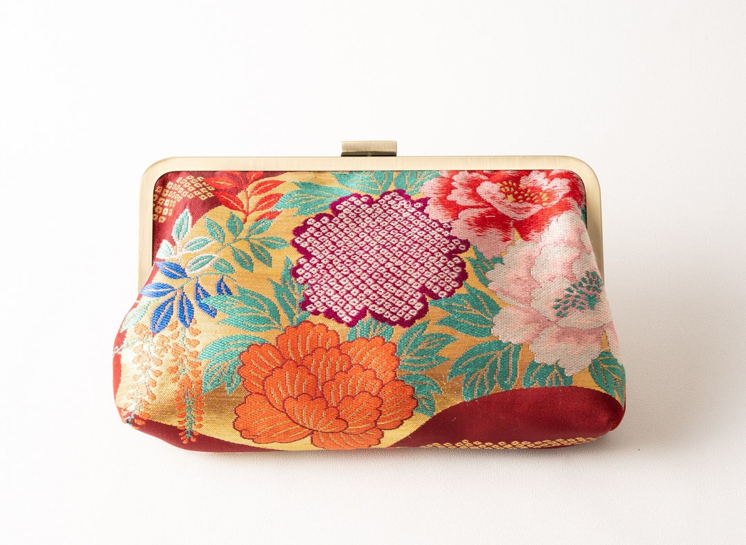 Handmade Gamaguchi Obi Bag by Matts / Japanese Kimono Bag With a Clasp ...