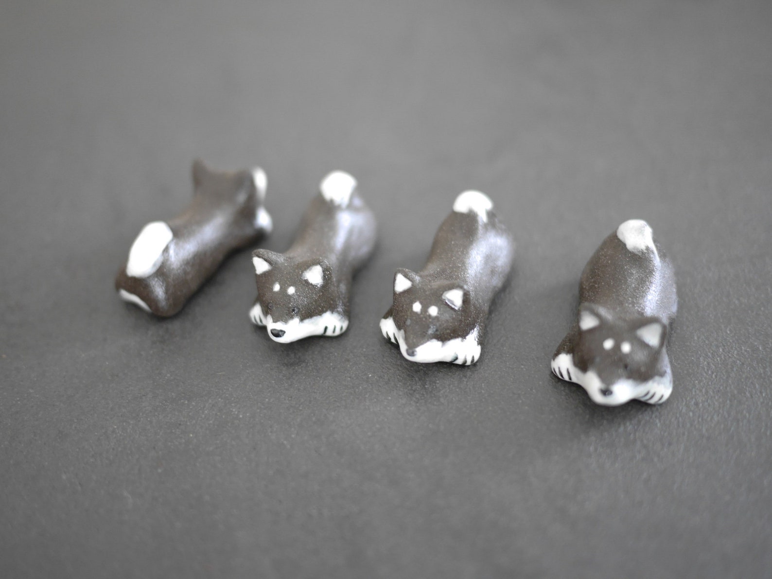 Shiba Hashioki Set / Handmade 4 Shiba Chopstick Rests / - Etsy