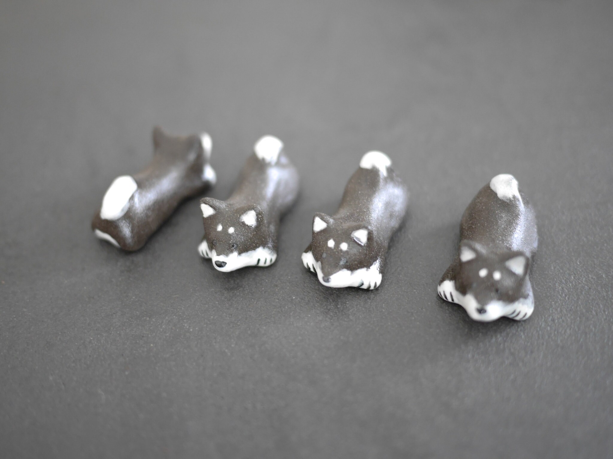 Shiba Hashioki Set / Handmade 4 Shiba Chopstick Rests / - Etsy