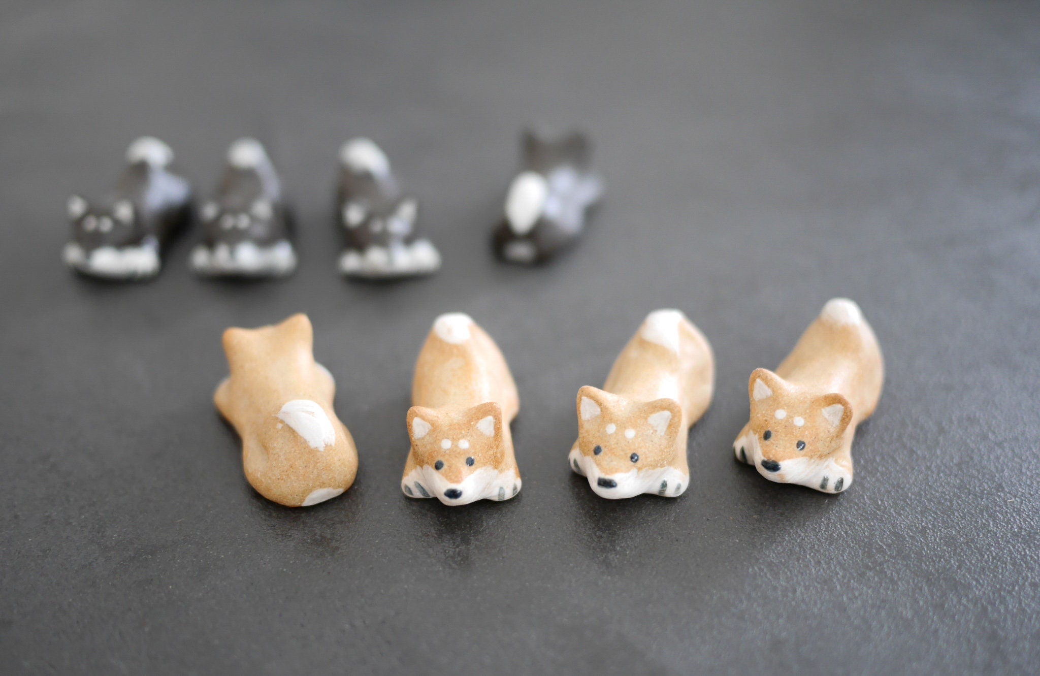 Shiba Hashioki Set / Handmade 4 Shiba Chopstick Rests / - Etsy