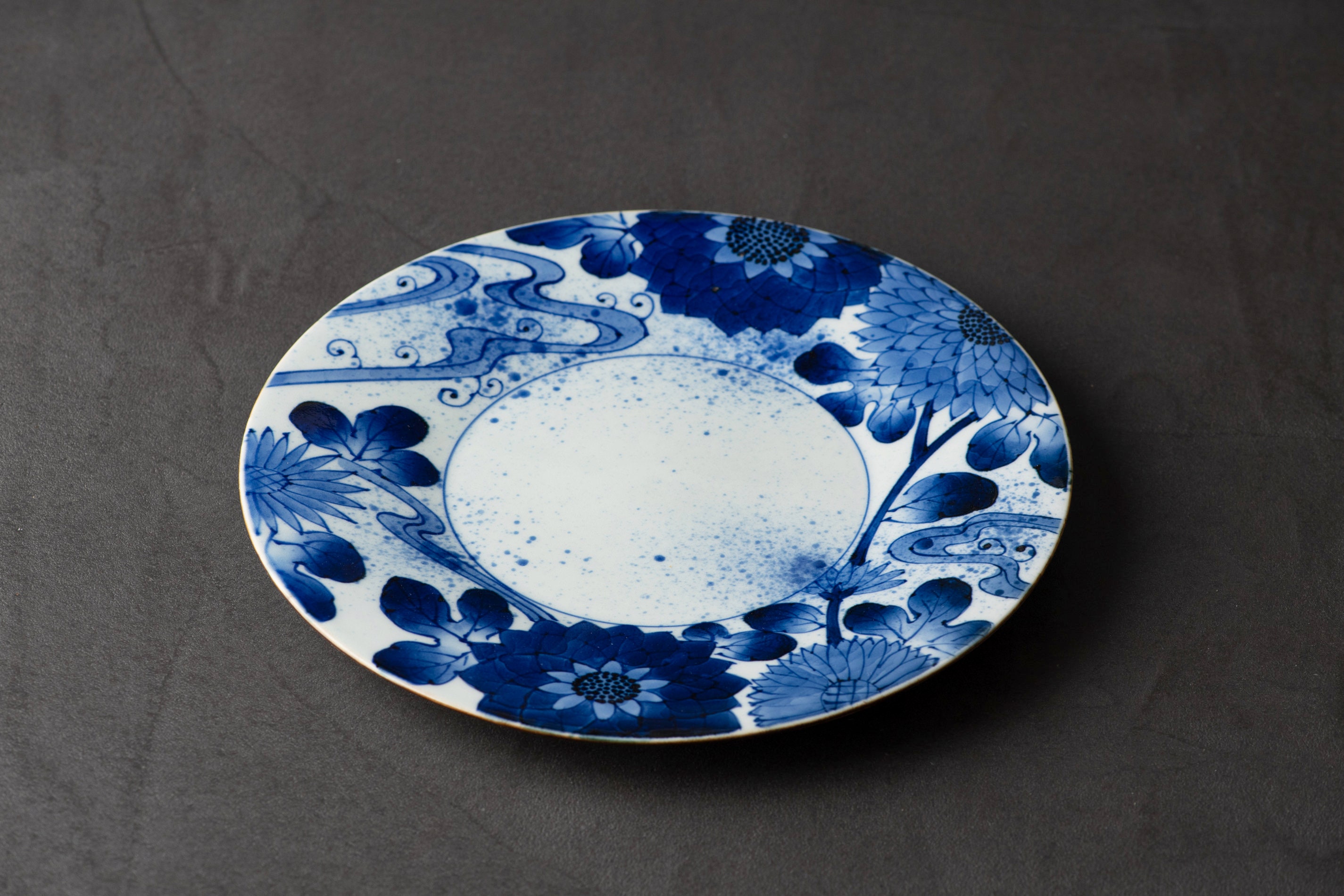 28cm Large Blue Flower Plate by Arita Ware / Fine Japanese | Etsy