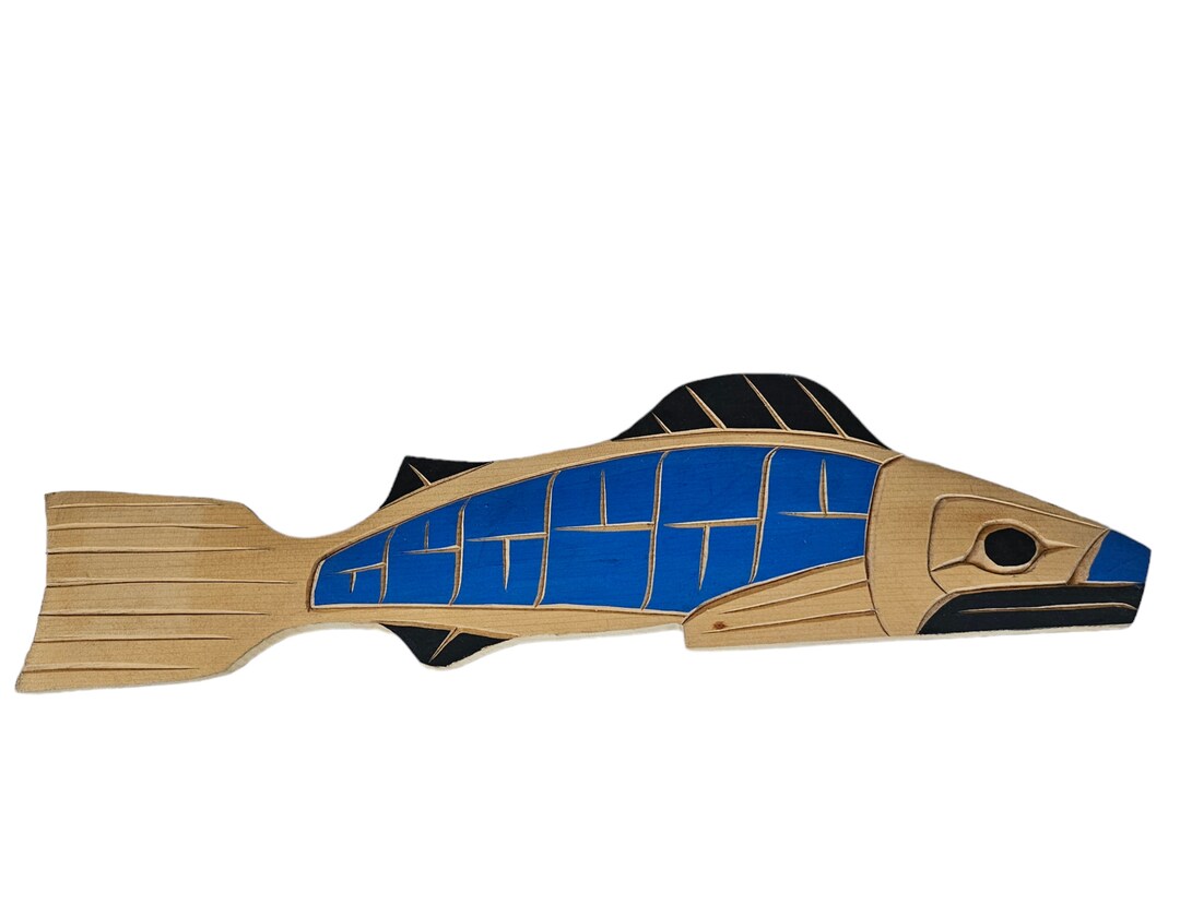Pacific Northwest Fish Wood Carving, Salmon, Signed, Native Art, First ...