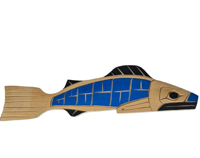 Pacific Northwest Fish Wood Carving, Salmon, Signed, Native Art, First ...