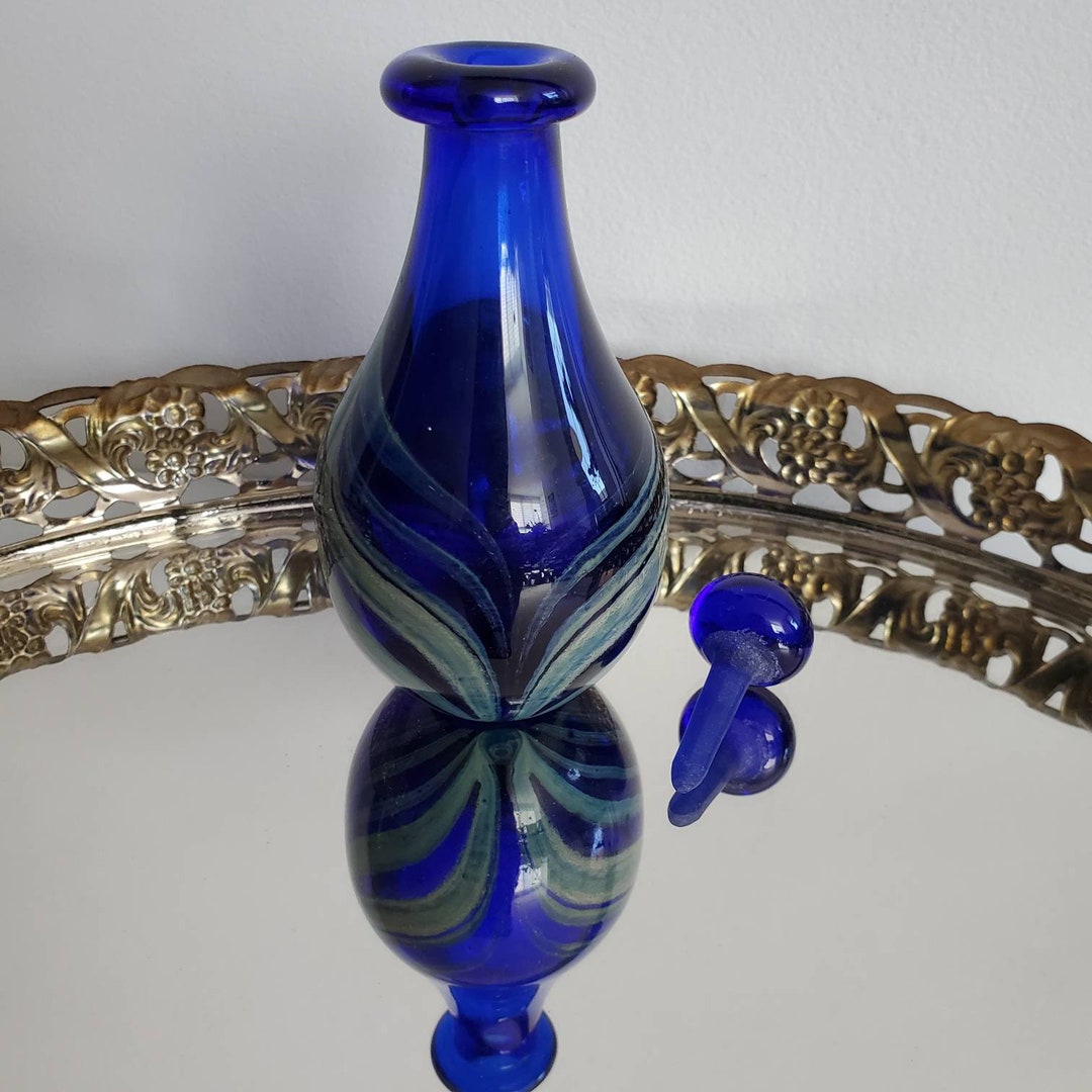 Art Glass, Perfume Bottle, Claude Duperron, Pulled Feather Design ...