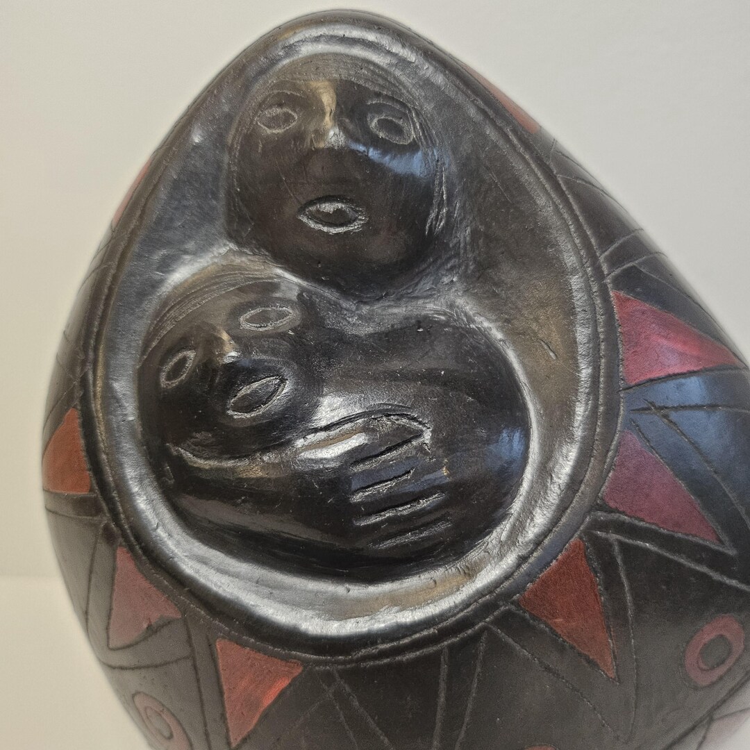 Madonna Mother & Child Clay Sculpture, Clay Folk Art, Oaxaca Mexico ...