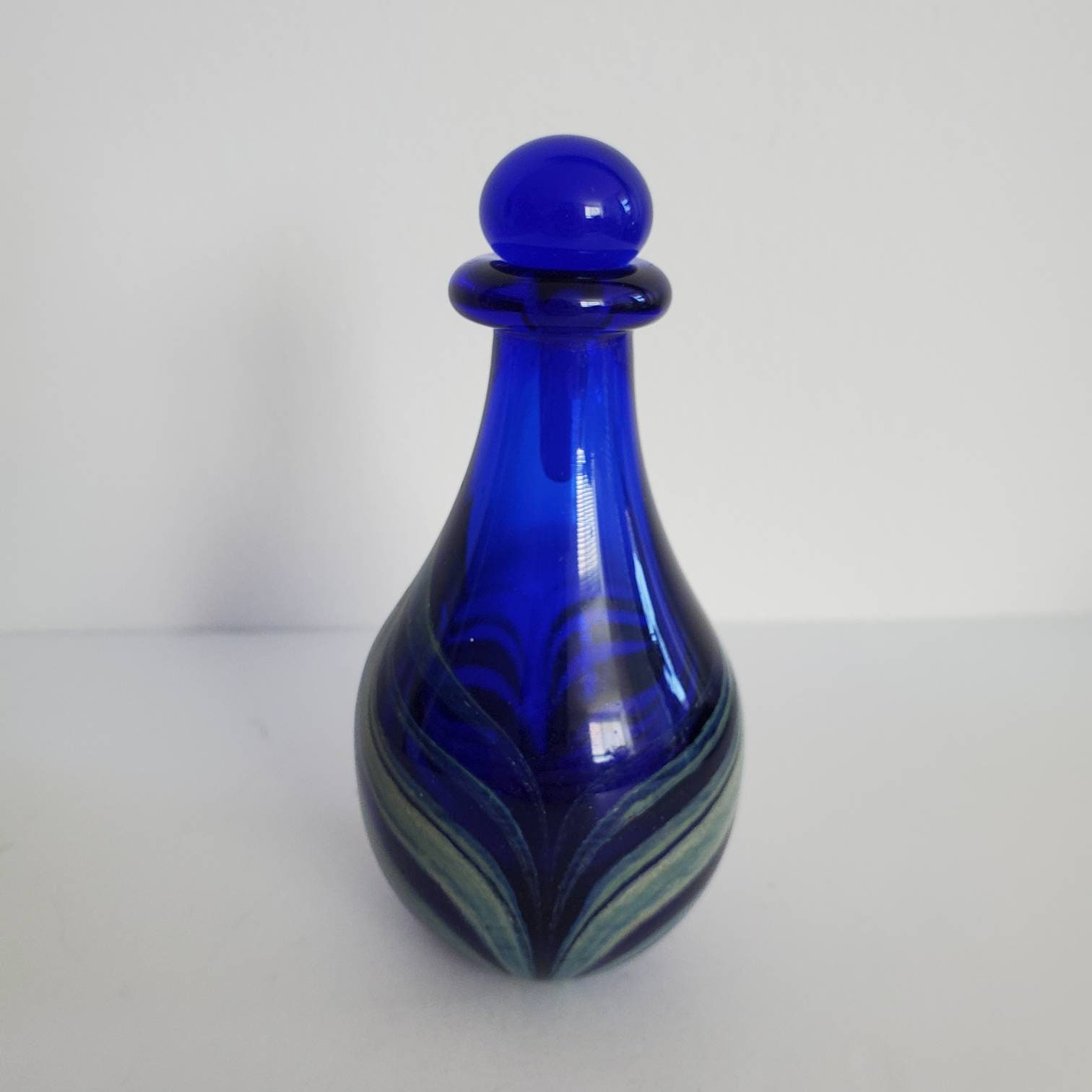 Art Glass, Perfume Bottle, Claude Duperron, Pulled Feather Design ...