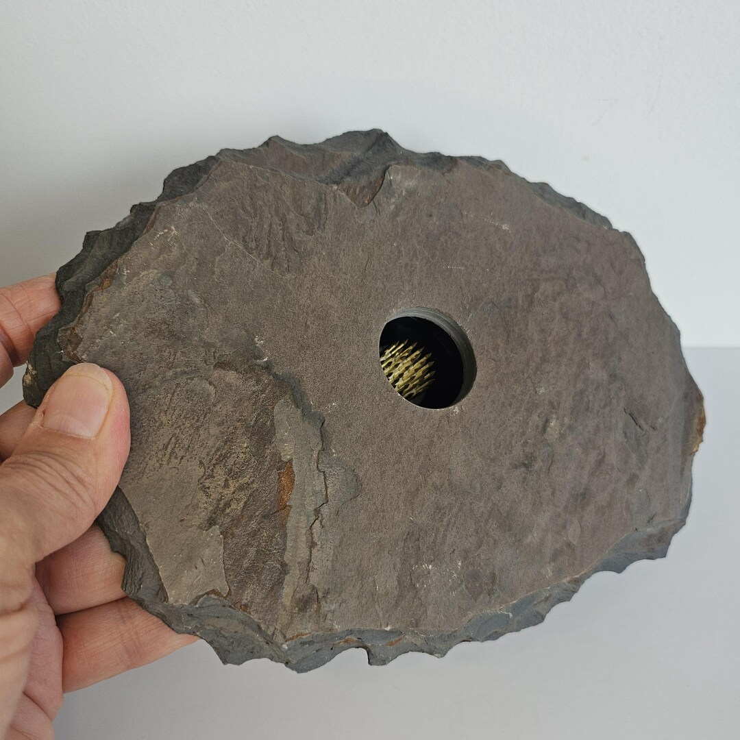 Ikebana Slate Vase, Stone Vase, Flat Slab, Flower Vase, Pin Frog ...