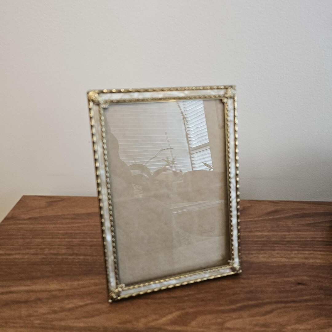 Vintage Metal Gold Picture Frame, Rectangular Frame, Back Stand ...
