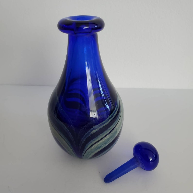 Art Glass, Perfume Bottle, Claude Duperron, Pulled Feather Design ...