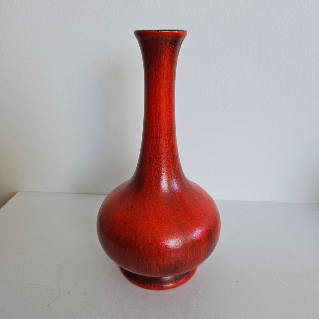 Vintage Royal Haeger Vase, Pottery Vase, Burnt Red, Bud Vase, Onion ...