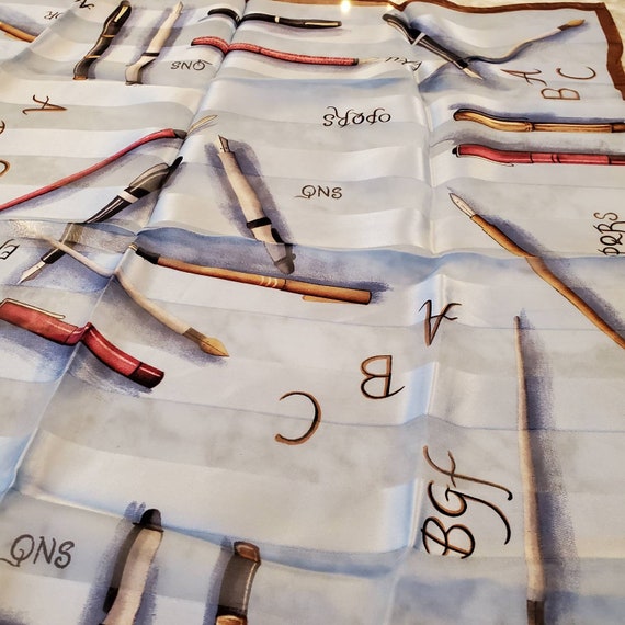 ELAINE GOLD square Silk Scarf Collection for XIIX Blu… - Gem