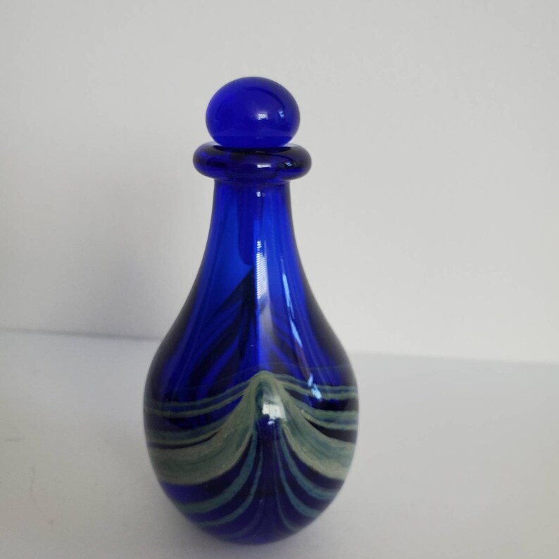 Art Glass Perfume Bottle Claude Duperron Pulled Feather - Etsy