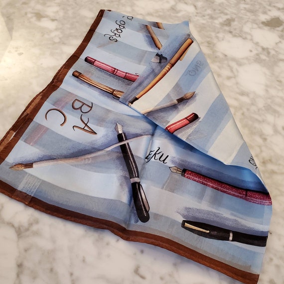 ELAINE GOLD square Silk Scarf Collection for XIIX Blu… - Gem