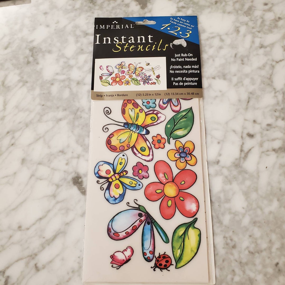 Rub-on Transfers, VINTAGE Craft, Imperial Instant Stencils, Floral ...