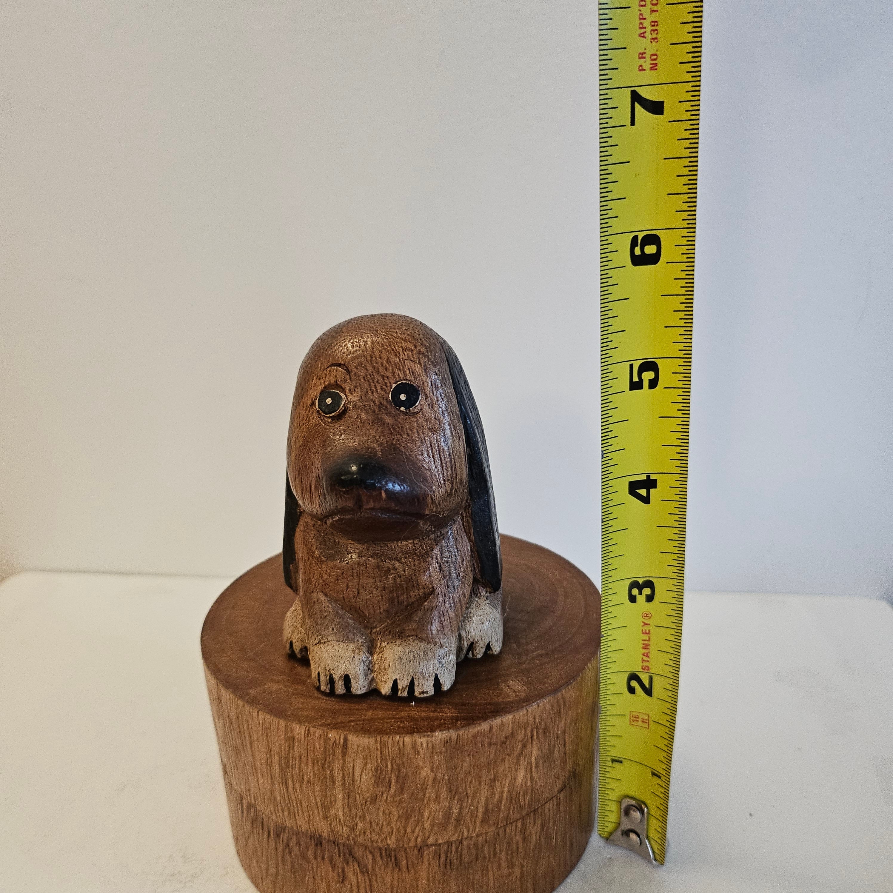 Wooden Doggy Lidded Trinket Box, Wood Carved Dog, Puppy Dog, Small ...
