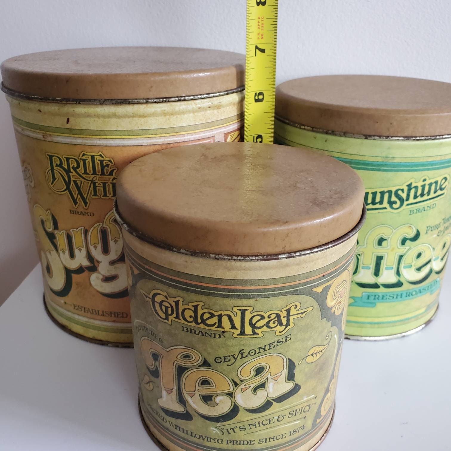 Vintage Tin Canisters, Ballonoff, USA Made, Nesting Canisters, Sugar ...