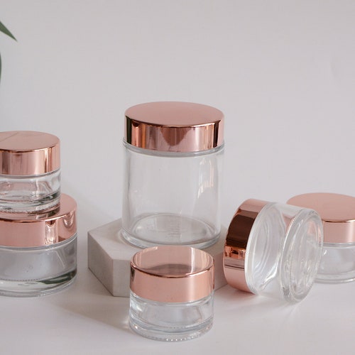 5g 15g 30g 50g Matte Black Glass Cream Jar Container Bamboo - Etsy