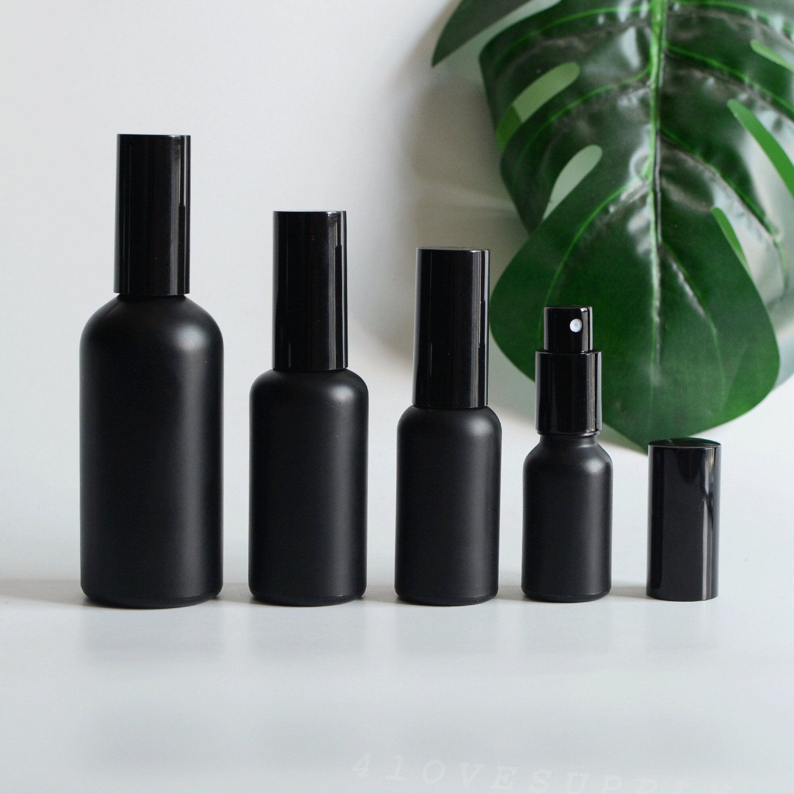 1-200pcs Fine Mist Spray Bottles 15ml 20ml 30ml 50ml 100ml Matte Black ...