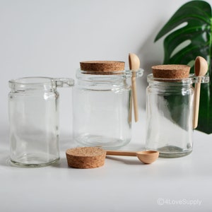 100ml 250ml Clear Glass Beauty Bath Salt Jar Container, Natural Wooden ...