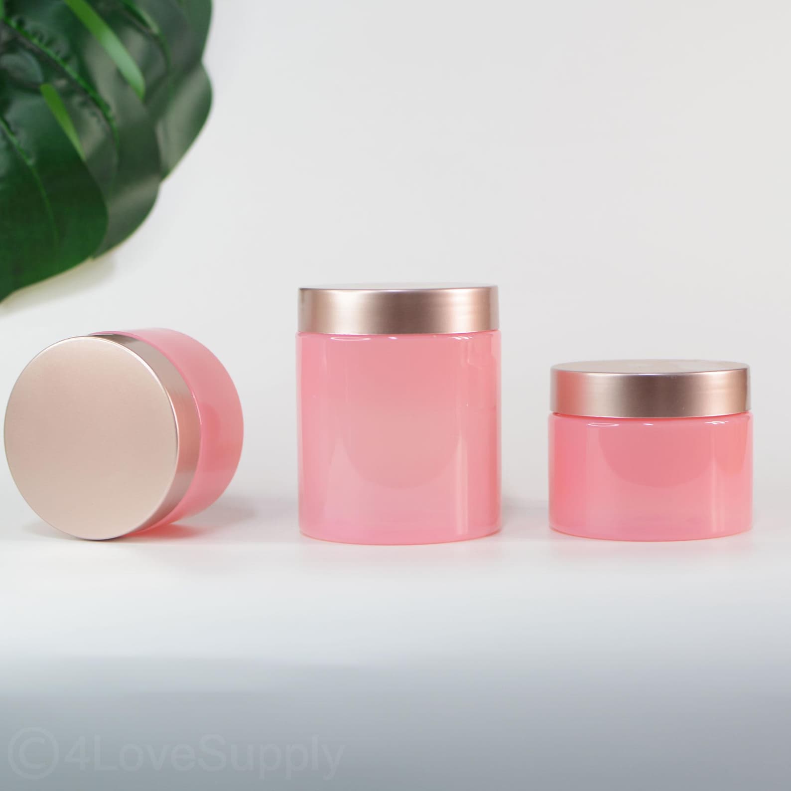 150g 200g 250g Body Butter Jar Rose Gold Cap Pink PET Skin Care ...
