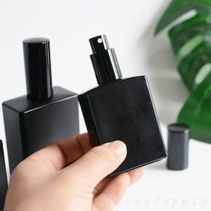 1-200pcs 30ml 50ml 100ml All Black Glass Fine Mist Spray Bottle for Man ...