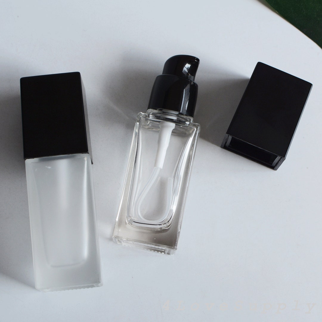 1-200pcs 1oz 30ml Serum Lotion Bottle Square Frosted/transparent Glass ...