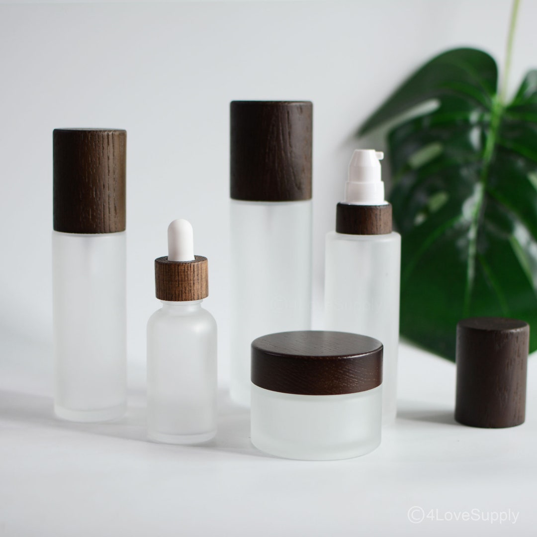 1-200pcs Retro Style Black Wooden Cosmetic Packaging Container Set ...