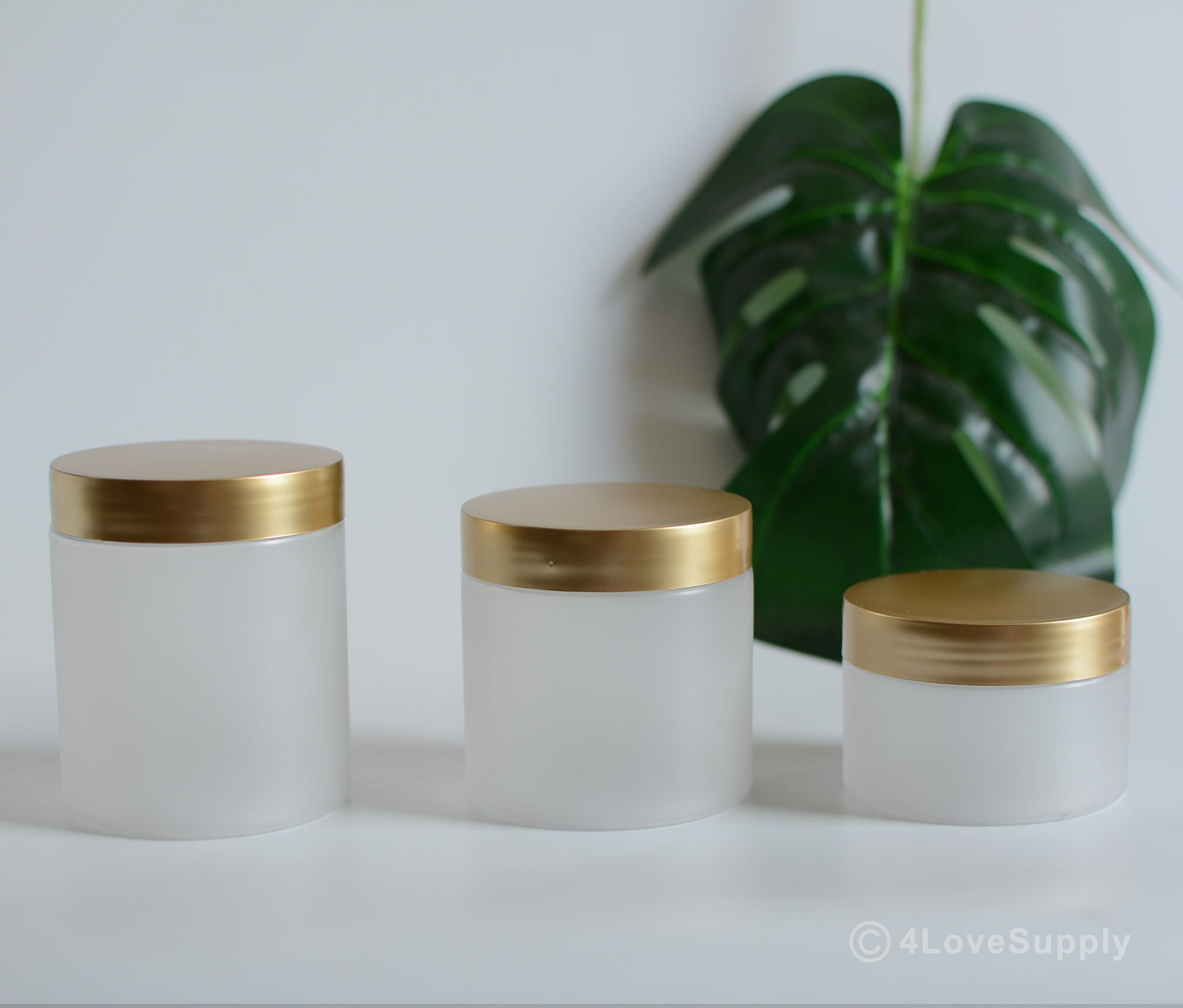 1-100pcs PET Frosted Empty Cream Jar Container, Gold Lids, Cosmetic ...