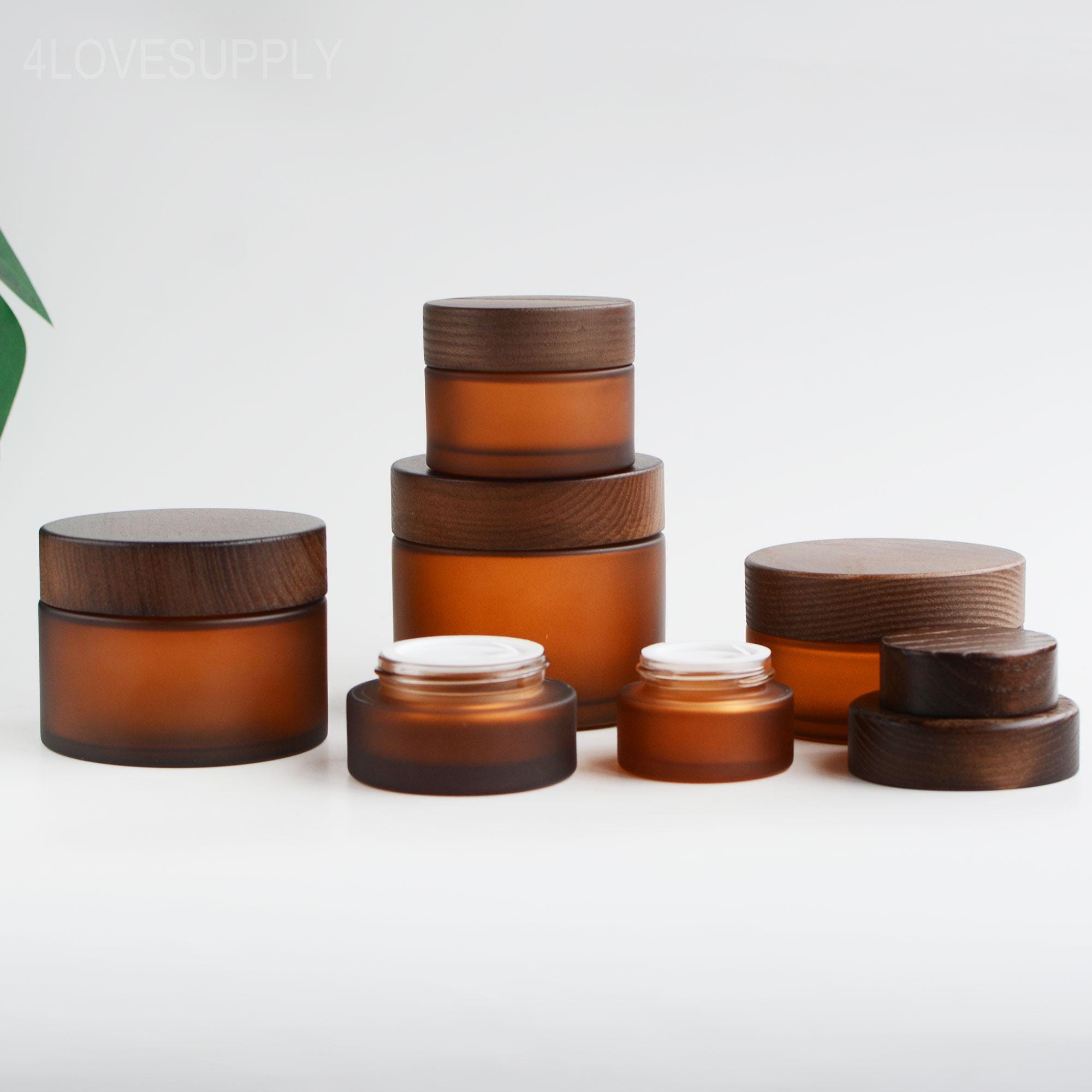 15g 30g 50g 100g 150g 200g Eco-friendly Cream Jar Natural Dark Walnut ...