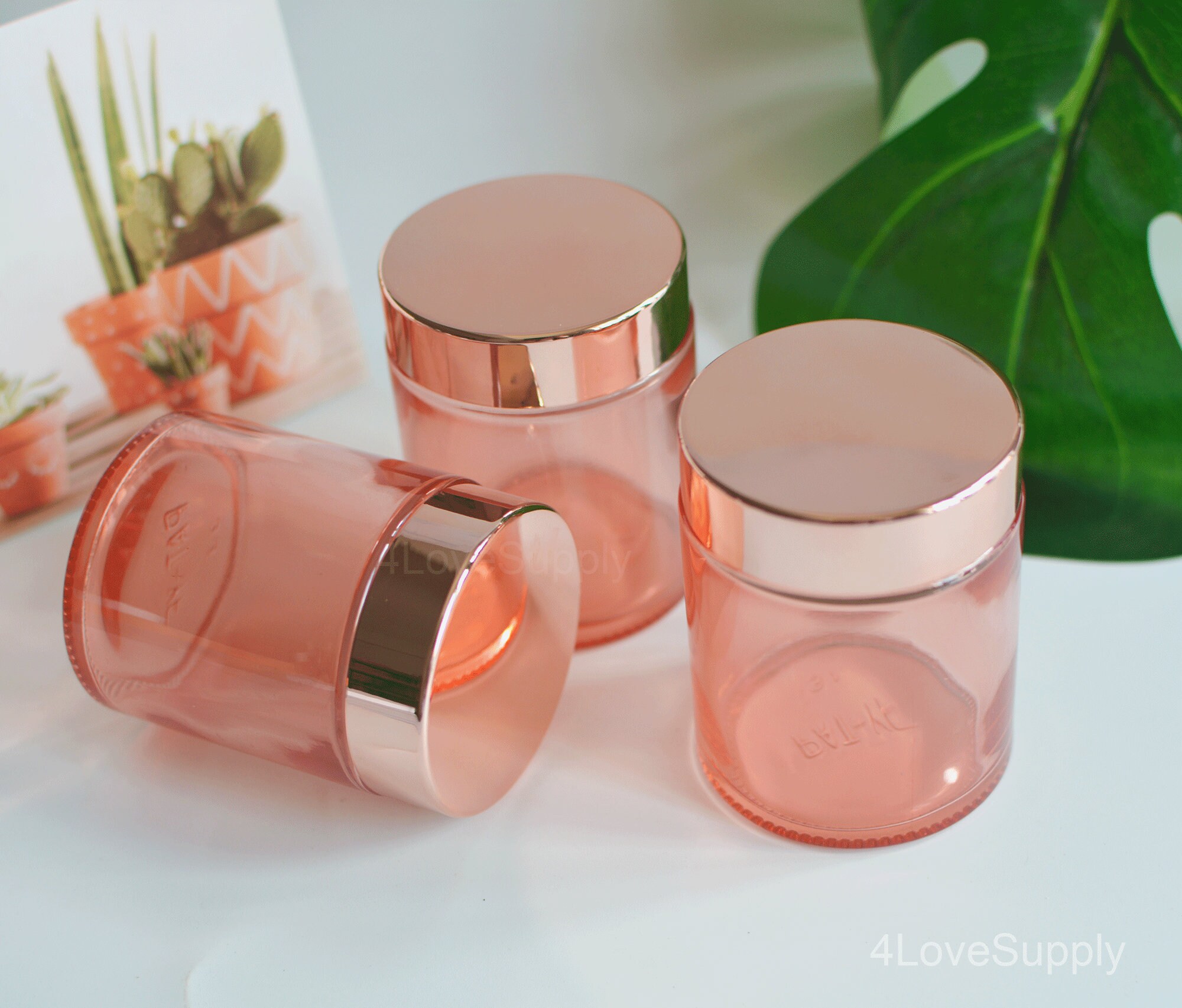 100g 3.4oz Rose Red Pink Glass Cream Jar Container Cosmetic | Etsy