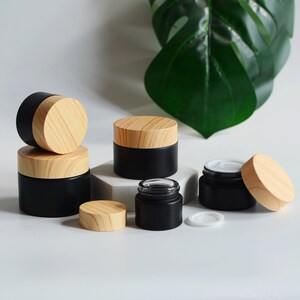 5g 15g 30g 50g Cream Jar Face Cosmetic Lotion Containers Custom Black ...