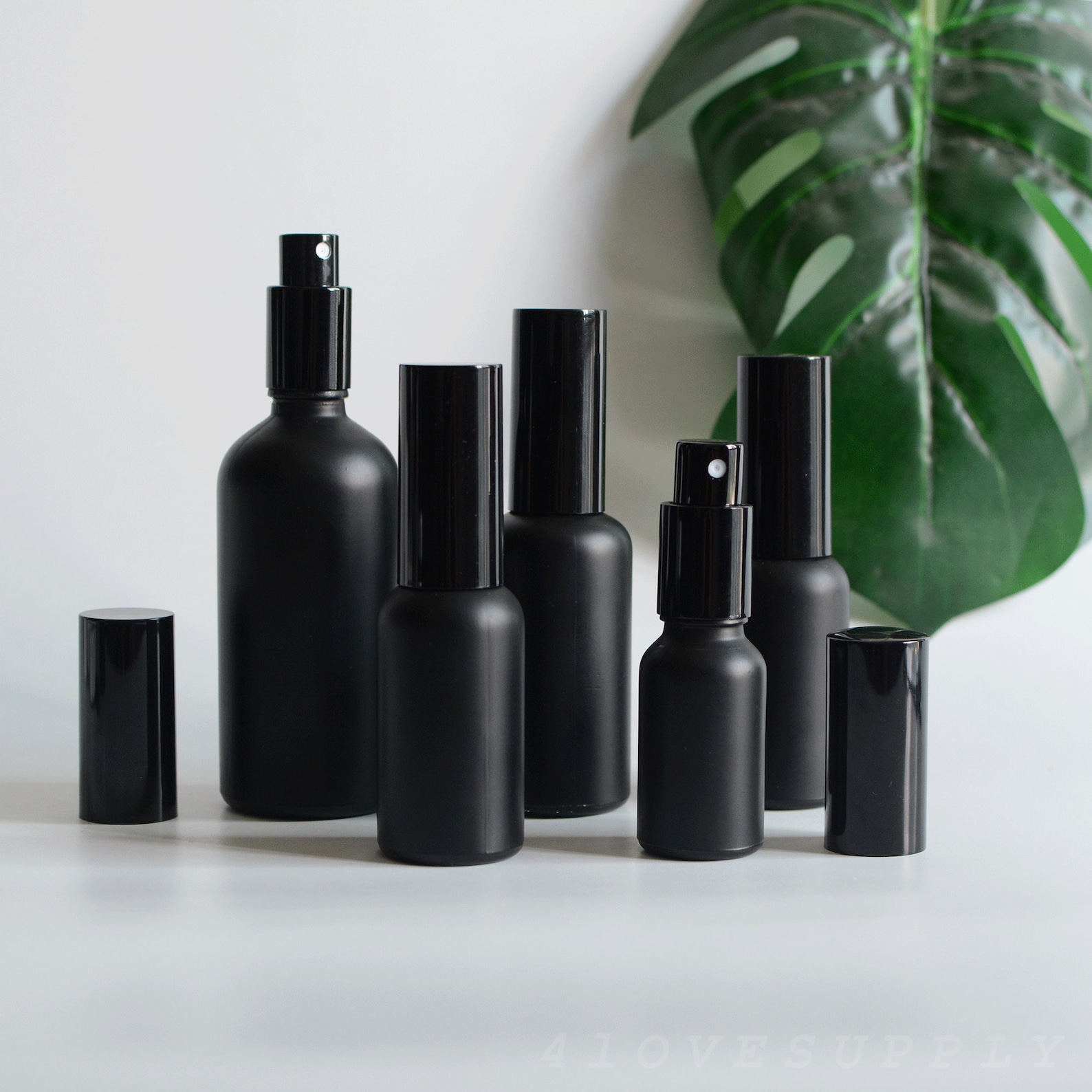1-200pcs Fine Mist Spray Bottles 15ml 20ml 30ml 50ml 100ml Matte Black ...