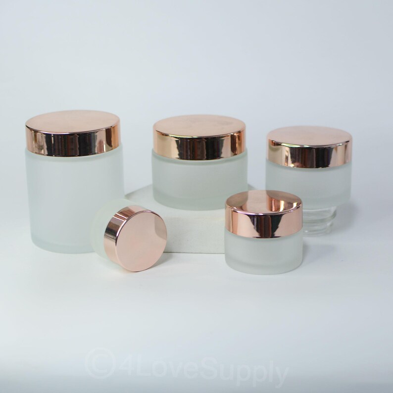 5g 15g 30g 50g 100g Luxury Rose Gold Matel Cream Jar Matte Glass for ...