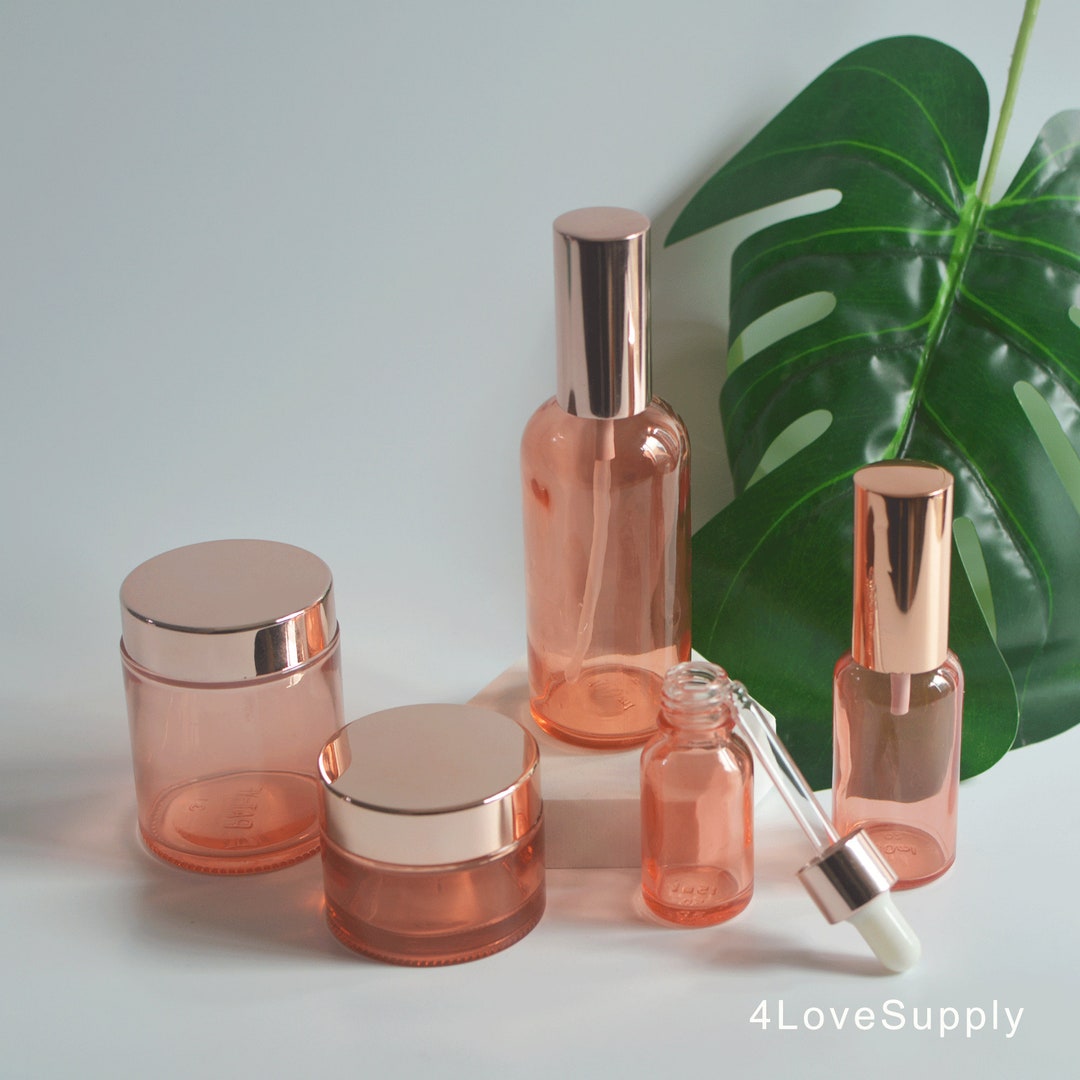 1-200pcs Rose Red Glass Essential Oil Dropper Bottle, Rose Gold Empty ...