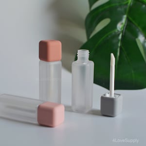 5ml Square Matte Lip Gloss Tube Container, Cosmetic Lip Care Oil Brush ...