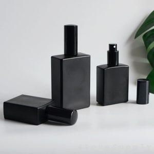 1-200pcs 30ml 50ml 100ml All Black Glass Fine Mist Spray Bottle for Man ...
