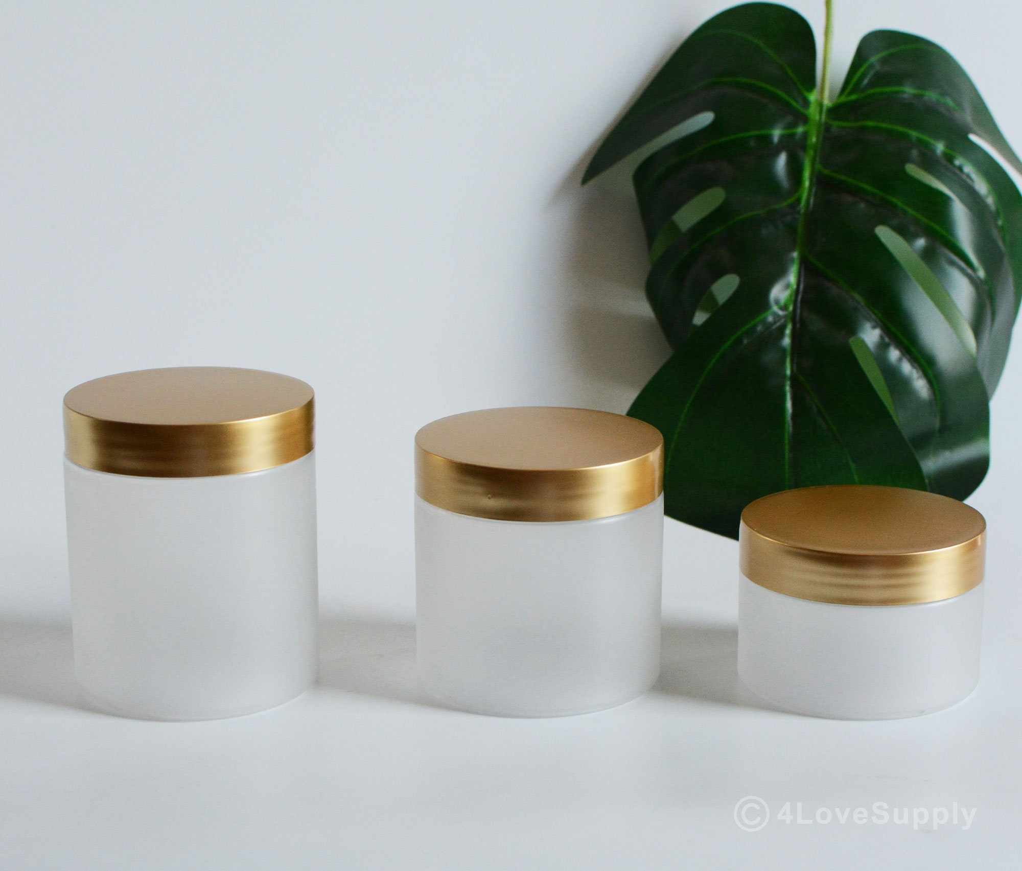 1-100pcs PET Frosted Empty Cream Jar Container, Gold Lids, Cosmetic ...
