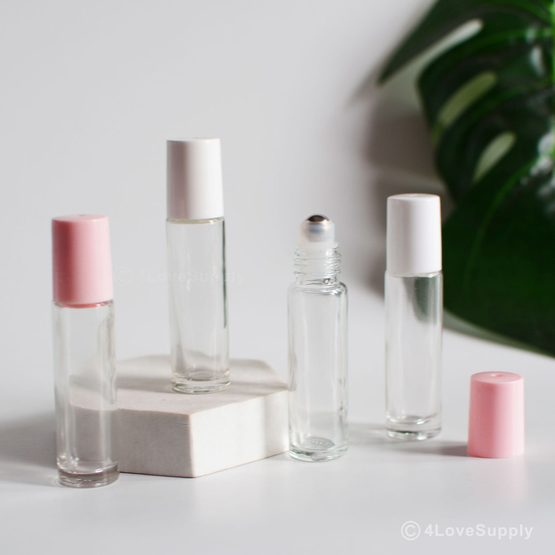 1-1000pcs 5ml 10ml Clear Glass Essential Oil Roller Bottle, DIY Perfume ...