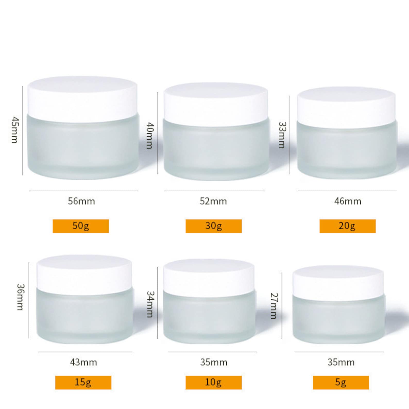 1/200pcs 5g 15g 30g 50g White Cream Jar Transparent Glass Face - Etsy