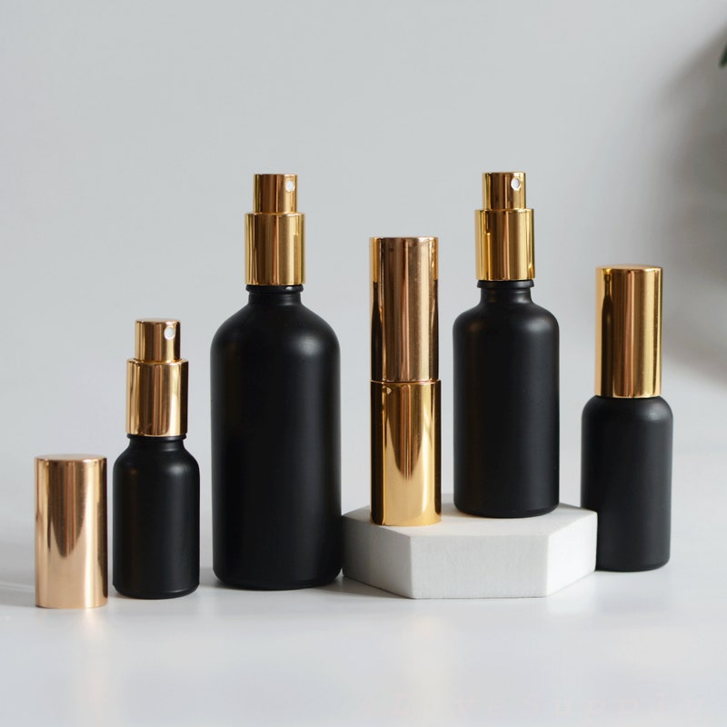 Matte Black Glass Bottles - Etsy
